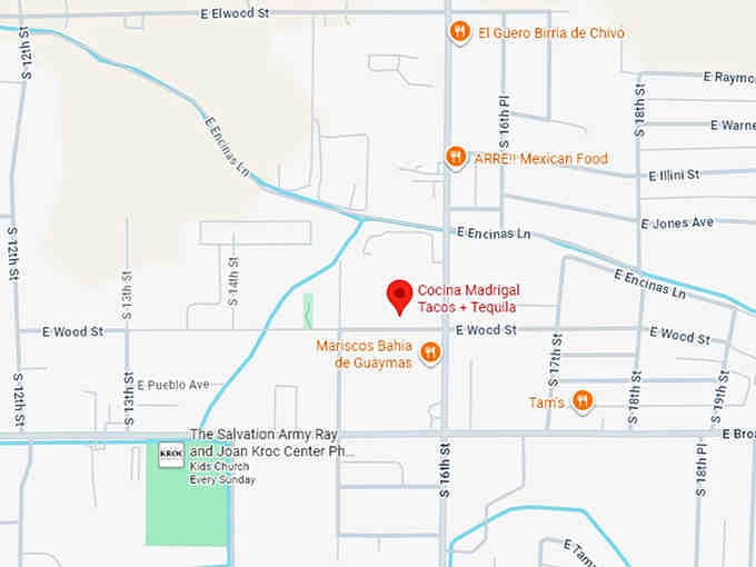 16. cocina madrigal tacos + tequila map