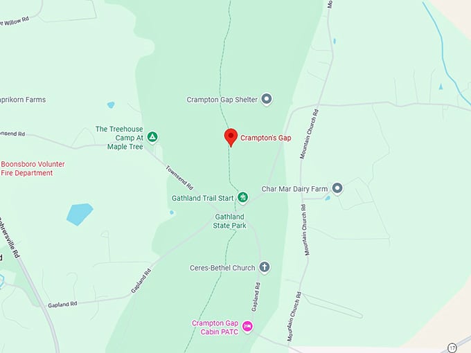 16. crampton gap to harpers ferry map