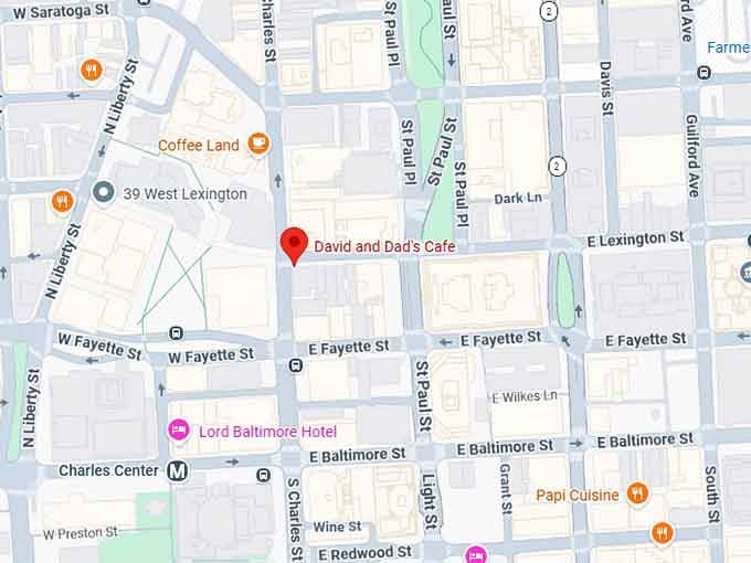 16. david and dad's cafe map