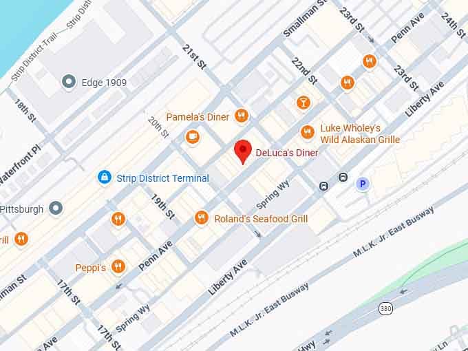 deluca&rsquo;s diner map