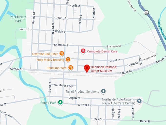 16. dennison railroad depot museum map