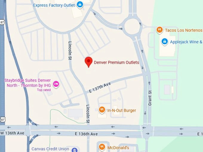 16. denver premium outlets map