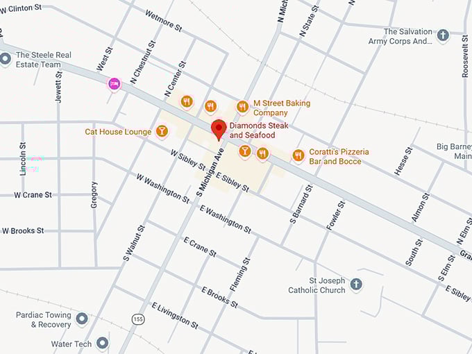 16. diamonds steak and seafood map