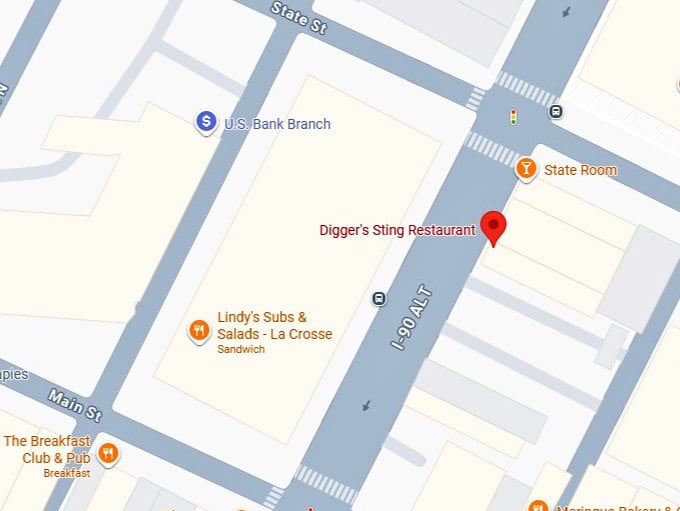 16. digger's sting restaurant's map