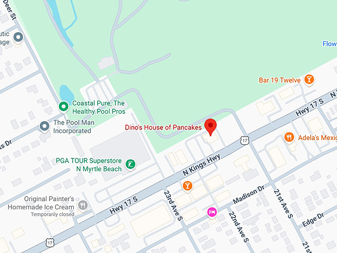 16. dino’s house of pancakes map