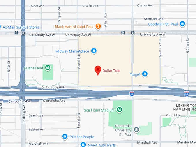 16. dollar tree (1420 university ave w) map