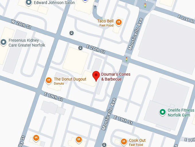 16. doumar's cones & barbecue's map