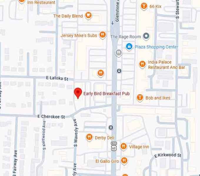 16. early bird breakfast pub map