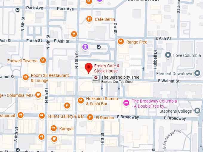 16. ernie's cafe & steak house map