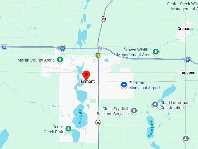 16. fairmont,mn map