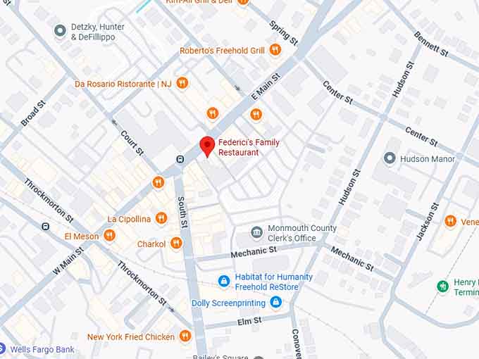 16. federici’s family restaurant map