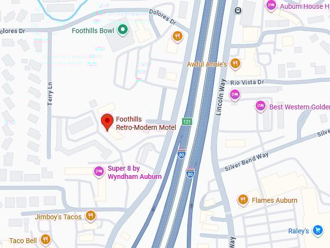 16. foothills retro modern motel map