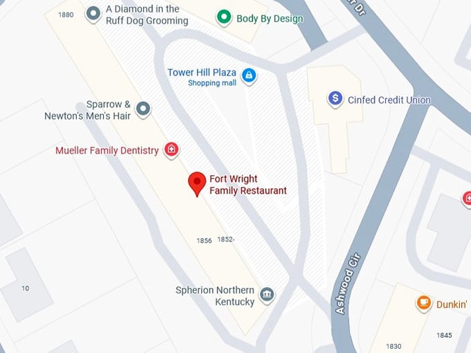 16. fort wright family restaurant's map