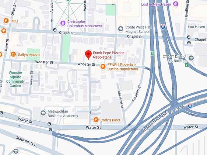 16. frank pepe pizzeria napoletana map