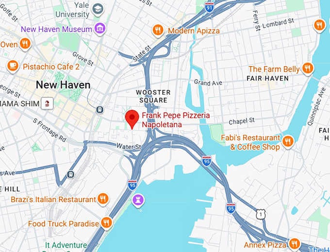 16. frank pepe pizzeria napoletana map