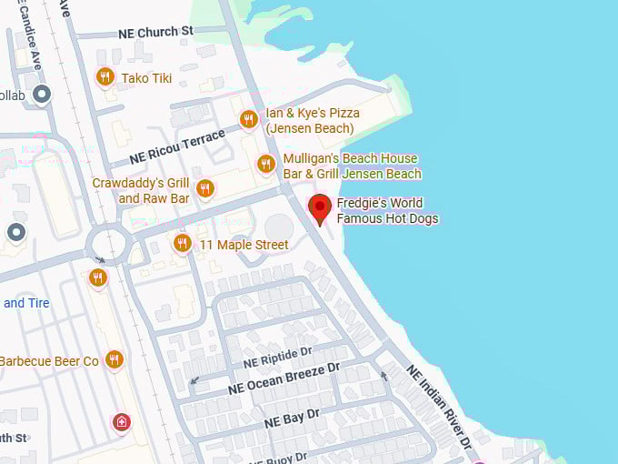 16. fredgie's world famous hot dogs map