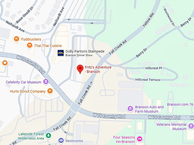 16. fritz's adventure branson map