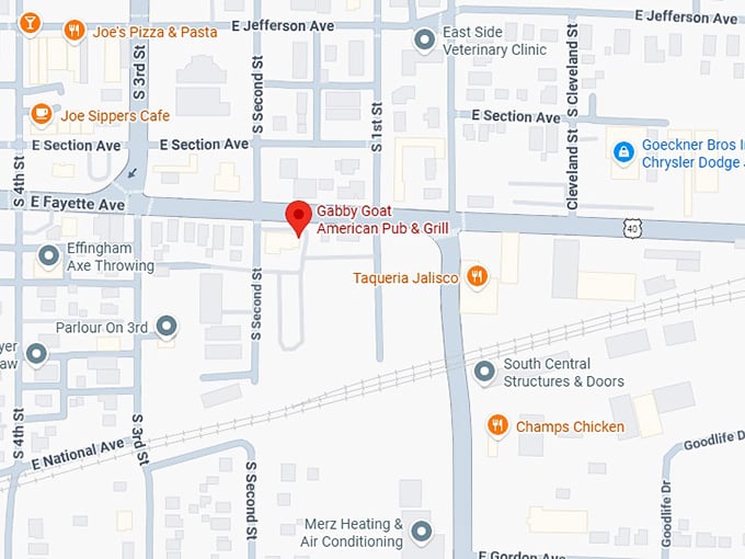 16. gabby goat american pub & grill map