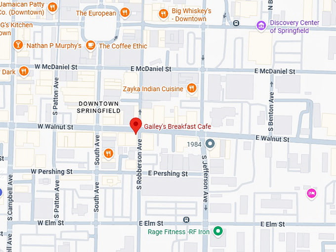 16. gailey's breakfast cafe map