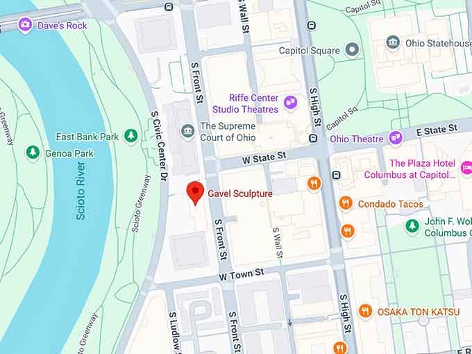 16. gavel sculpture map