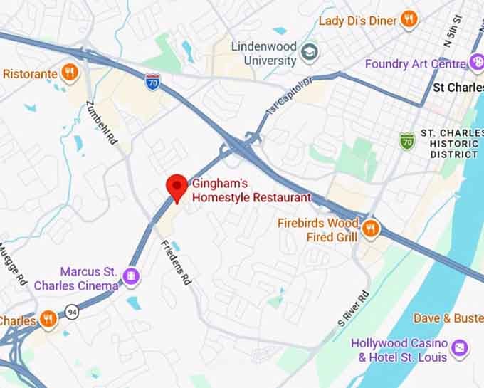 16. gingham's homestyle restaurant map