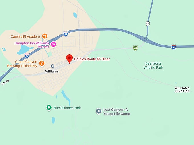 16. goldies route 66 diner map