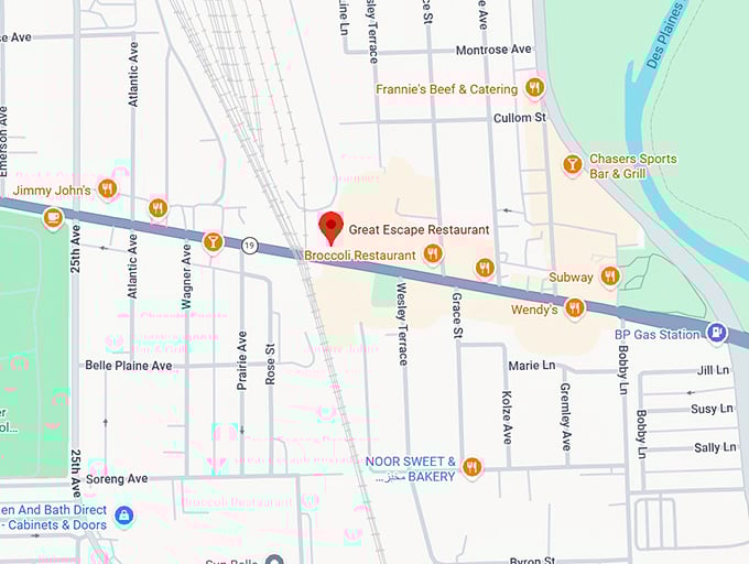 16. great escape restaurant map