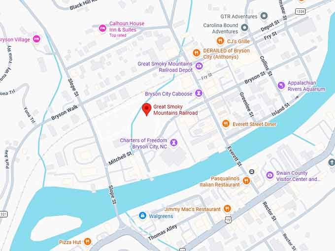 16. great smoky mountains railroad map