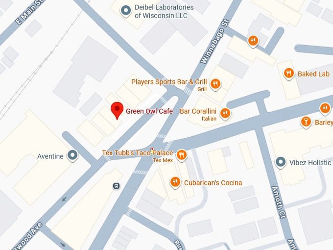 16. green owl cafe's map