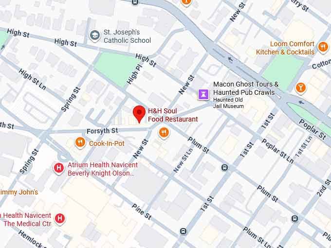 16. h&h soul food restaurant map