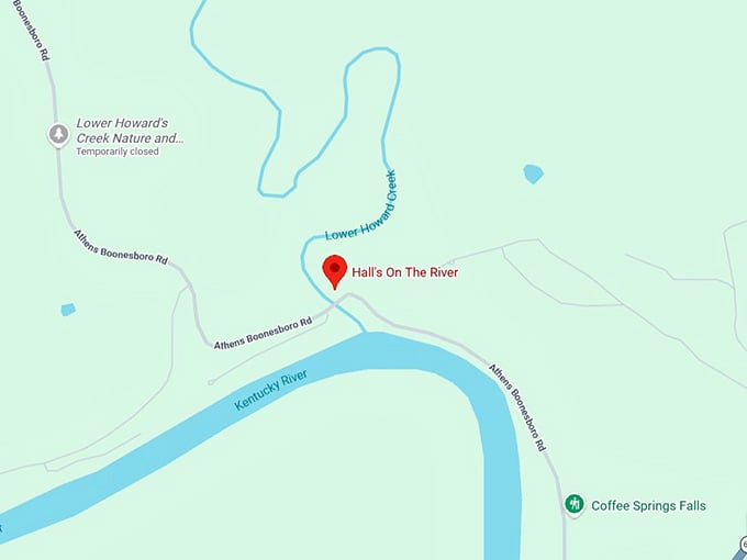 16. hall's on the river map