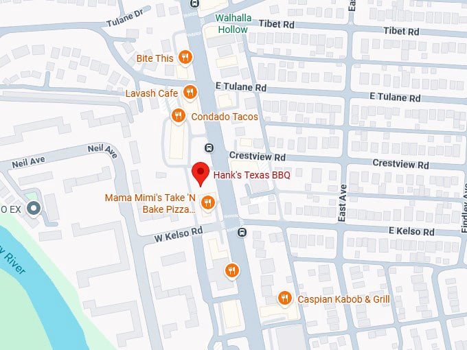 16. hank's texas bbq map