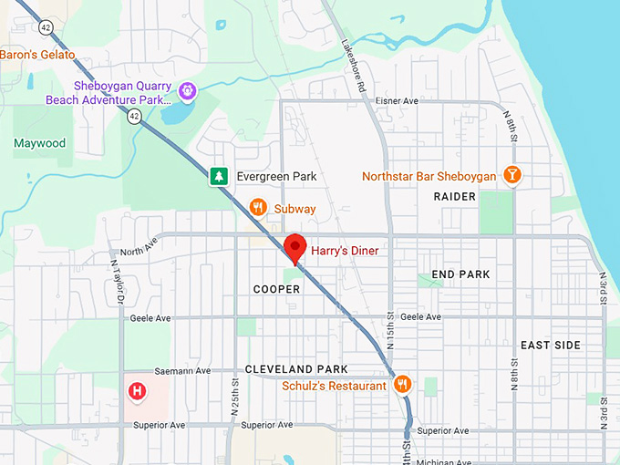 16. harry's diner map
