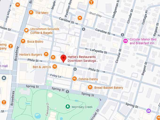 16. hattie's restaurants downtown saratoga springs map