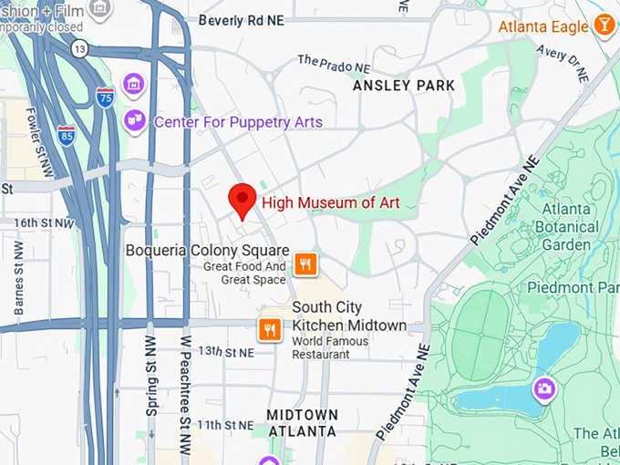 16. high museum of art map