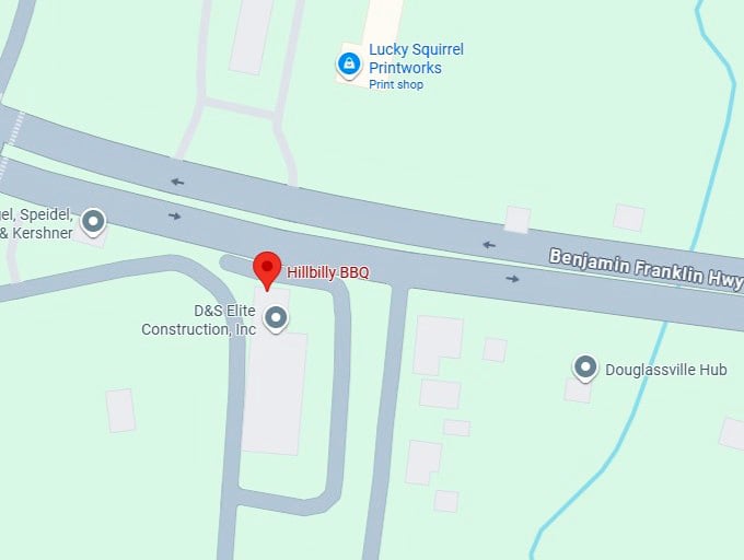 16. hillbilly bbq's map
