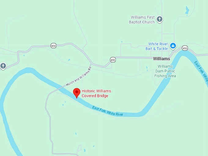16. historic williams covered bridge map
