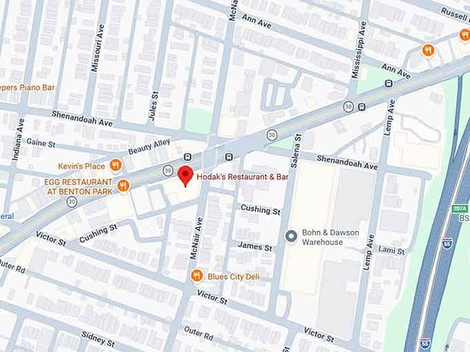 16. hodak's restaurant & bar map