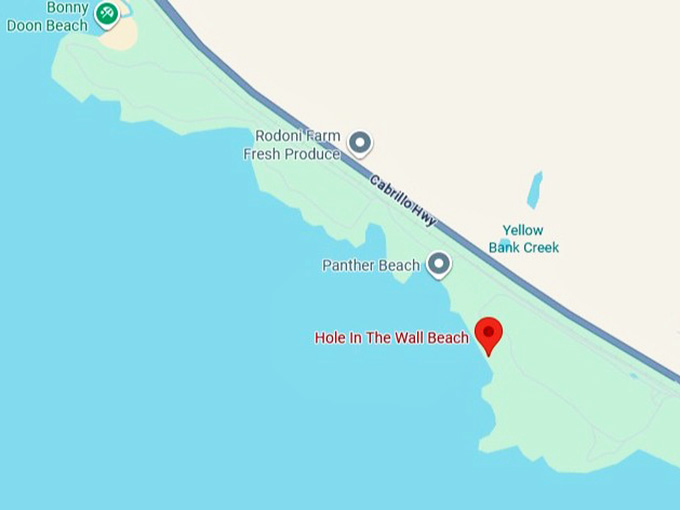 16. hole in the wall beach map