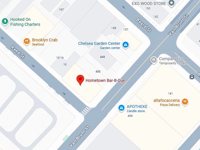 16. hometown bar b que's map