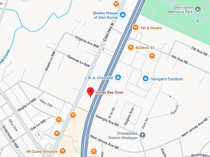 16. honey bee diner map