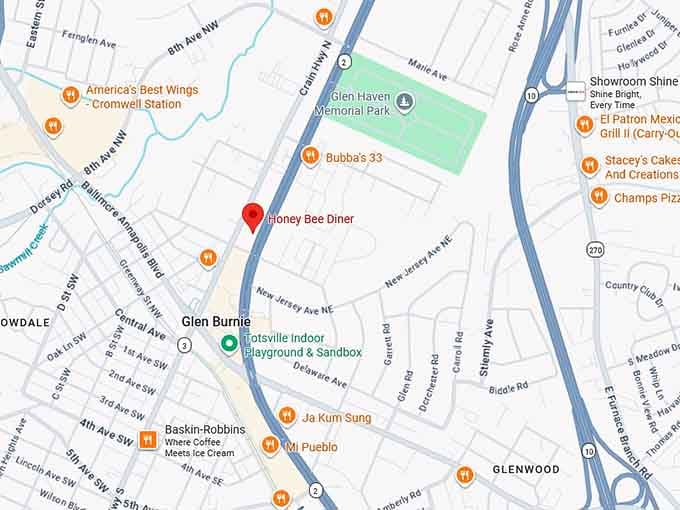 16. honey bee diner map