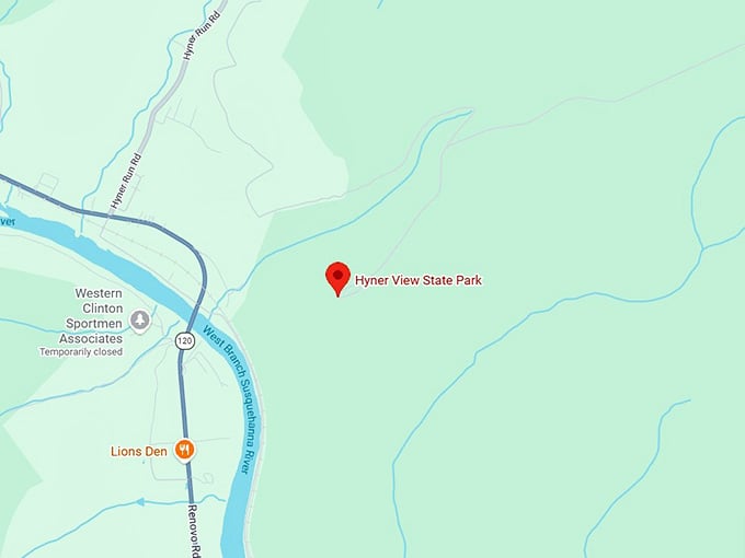 16. hyner view state park map