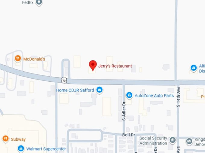 16. jerry's restaurant's map