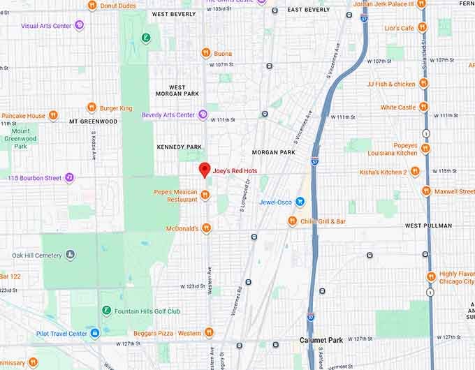 16. joey's red hots map