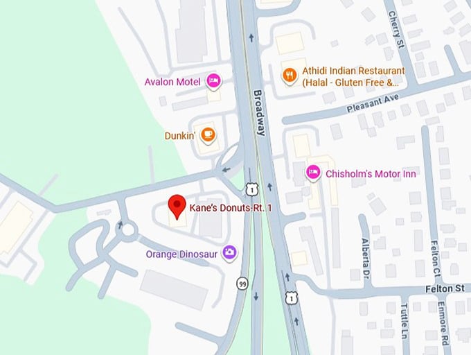 16. kane&rsquo;s donuts rt. 1's map