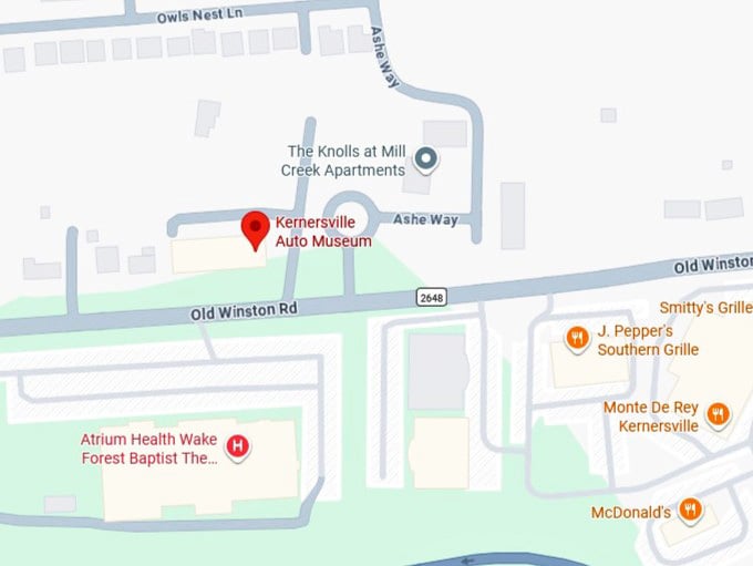 16. kernersville auto museum map