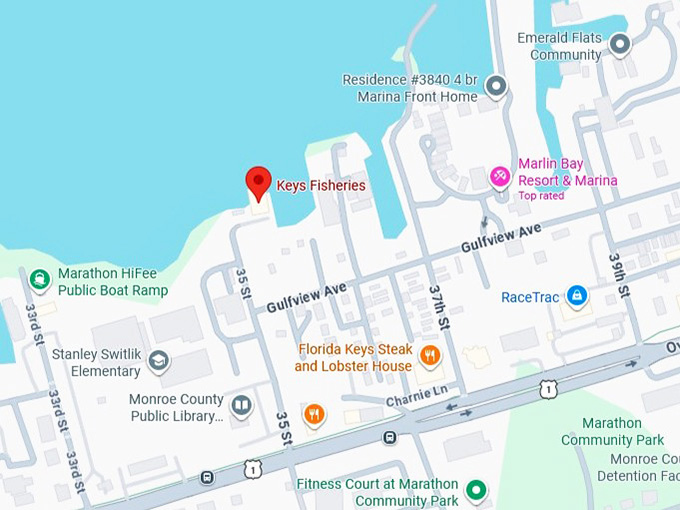 16. keys fisheries' map