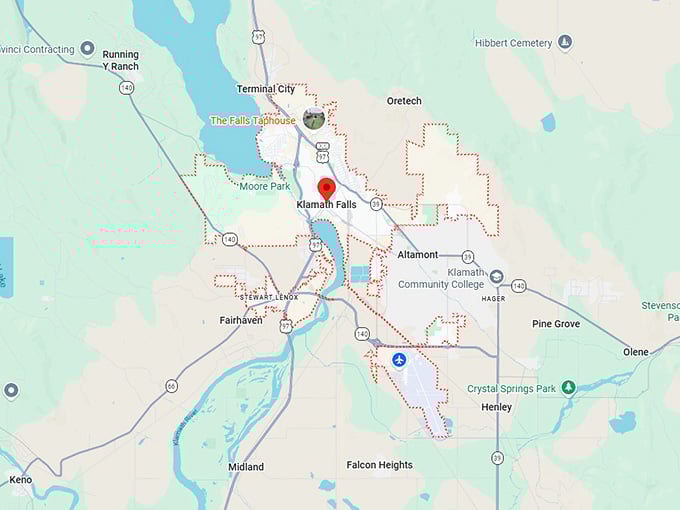 16. klamath falls map