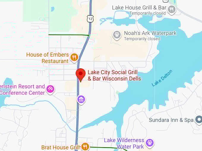 16. lake city social grill & bar wisconsin dell map